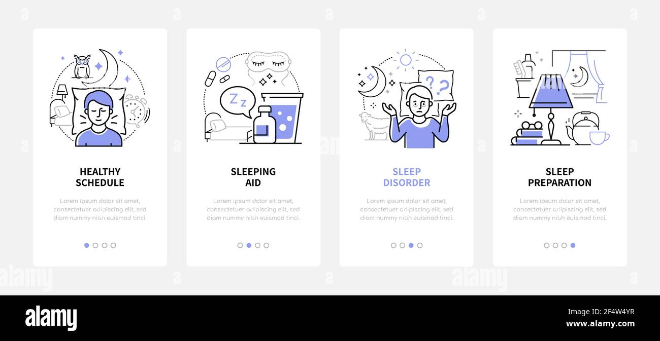 Healthy sleeping - modern line design style web banners with copy space ...