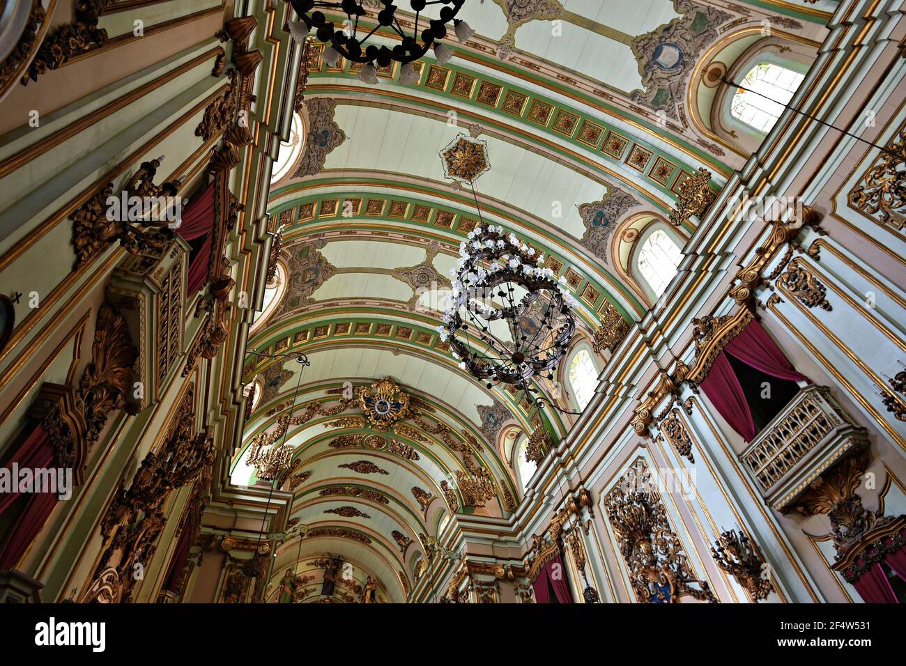 Rococó and Baroque style interior dome view of Saint Joseph's church in ...
