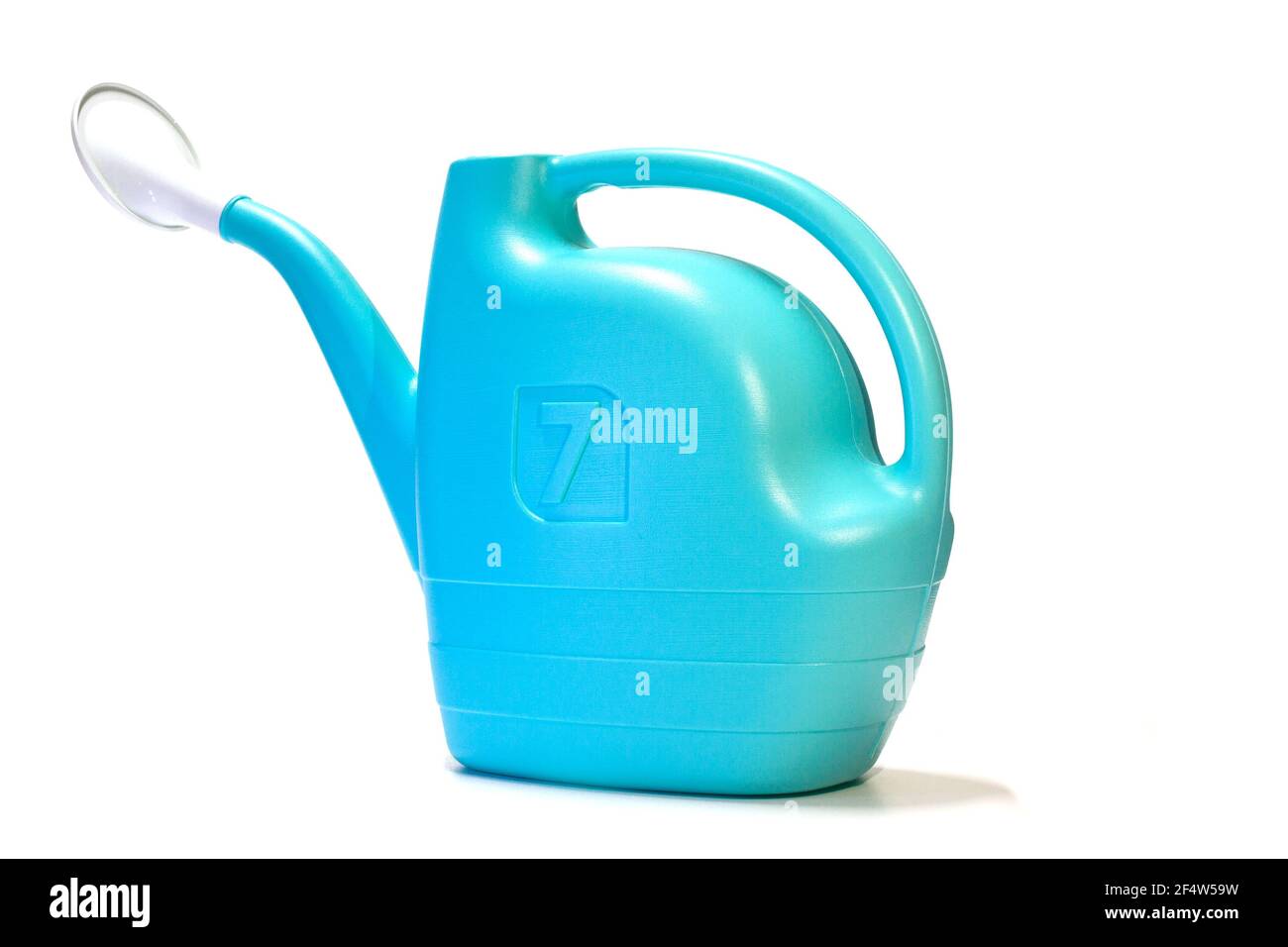 garden watering can blue color isolated Stock Photo - Alamy