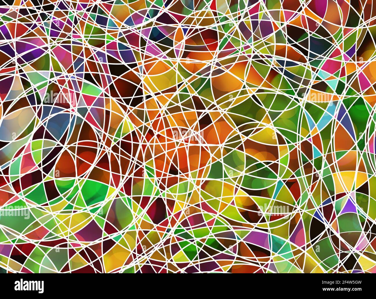 many tangled lines on multicolored backgrounds. Abstract art texture ...