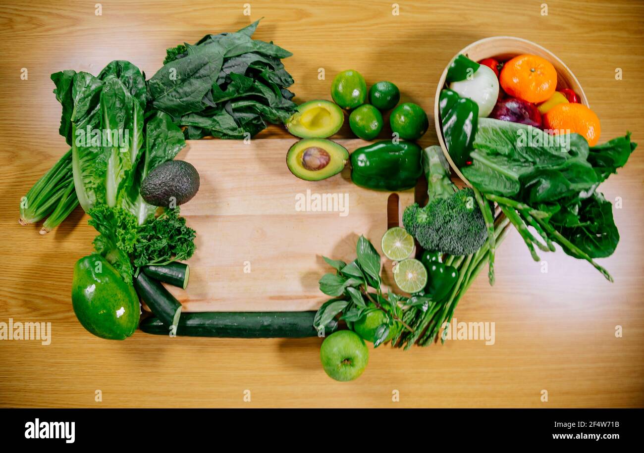 Healthy food clean eating selection: fruit, vegetable, seeds, superfood ...