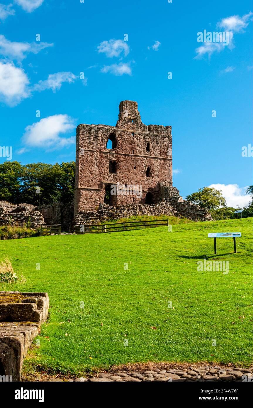 The ruins of the Grade one listed five storey rectangular Great Tower ...