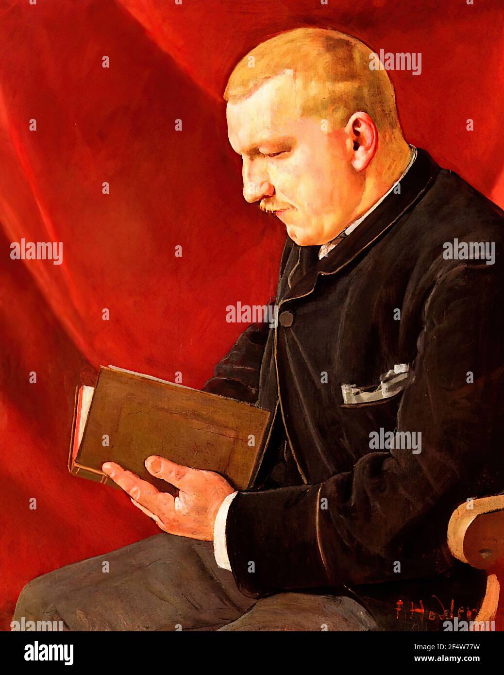 Ferdinand Hodler- Reading Man Stock Photo - Alamy