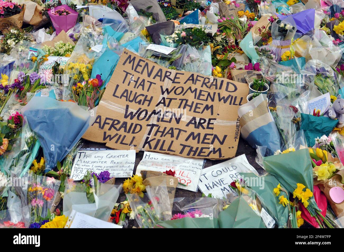 London, UK. 23rd Mar, 2021. Tributes to murdered Sarah Everard continue ...