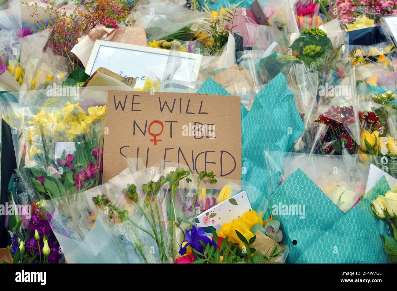 London, UK. 23rd Mar, 2021. Tributes to murdered Sarah Everard continue ...