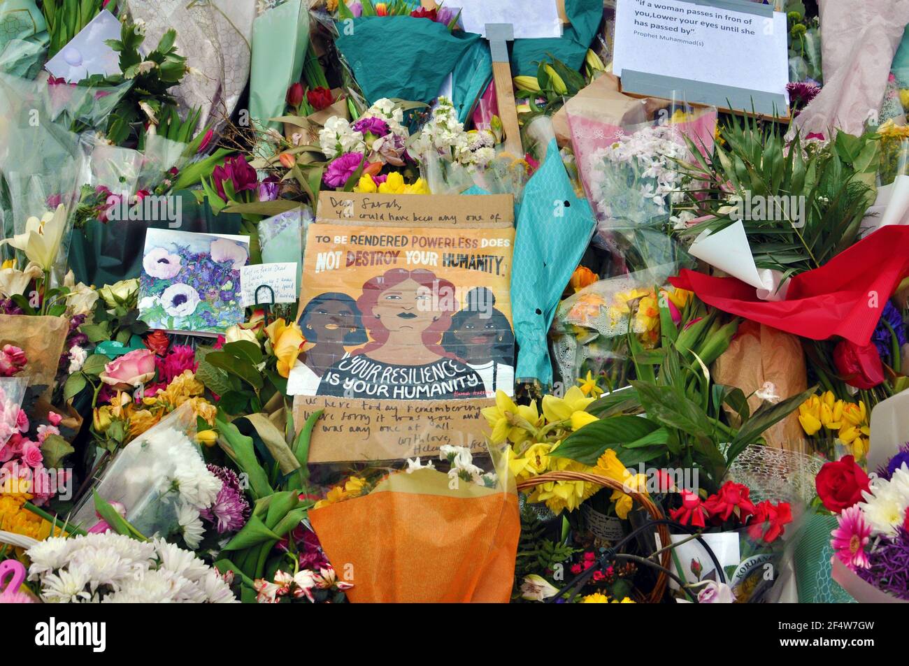 London, UK. 23rd Mar, 2021. Tributes to murdered Sarah Everard continue ...