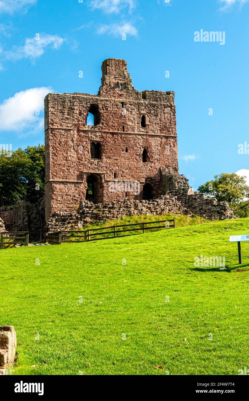 The ruins of the Grade one listed five storey rectangular Great Tower ...