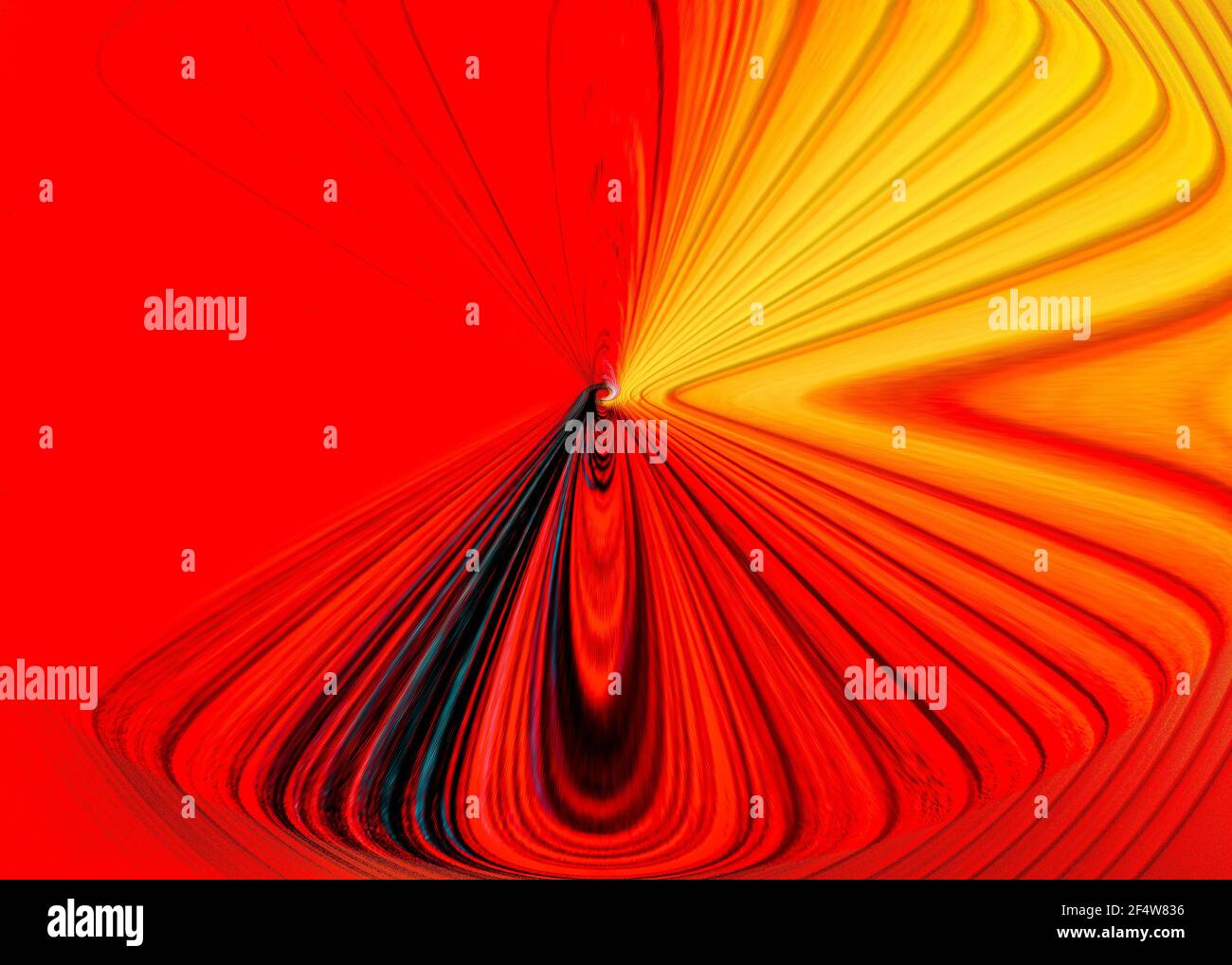 Abstract digital curves in black, red and yellow - twirl effect Stock ...