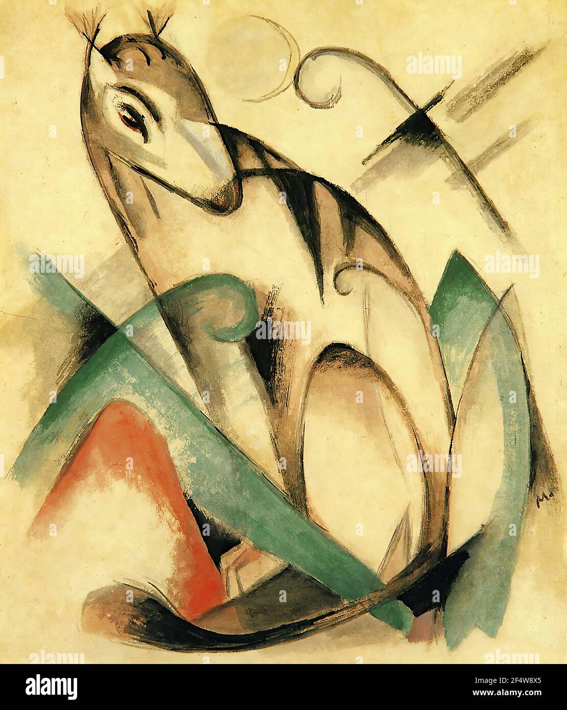 Franz Marc - Seated Mythical Animal 1913 Stock Photo - Alamy