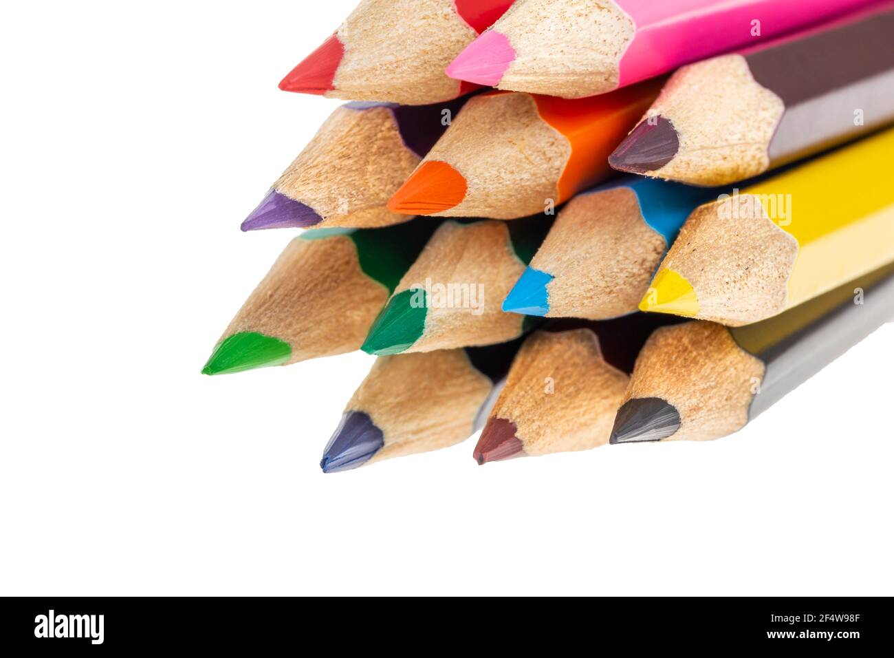 closeup colorful crayons isolated over white Stock Photo - Alamy