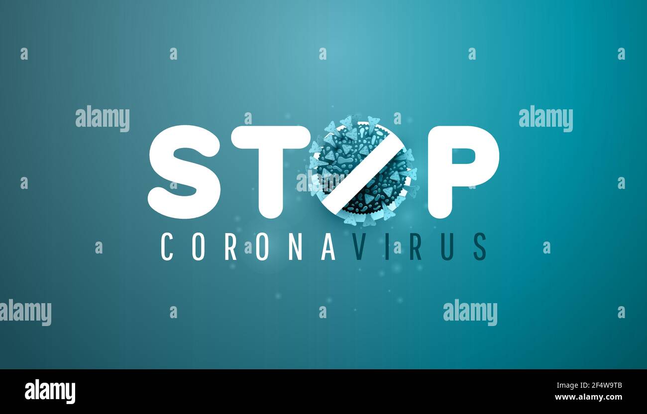Virus stop sign. Coronavirus disease COVID-19 infection medical with ...