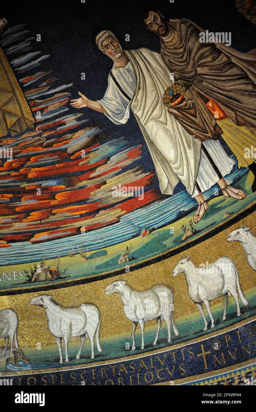Italy, Rome, Basilica dei Santi Cosma e Damiano, apse mosaic Stock ...