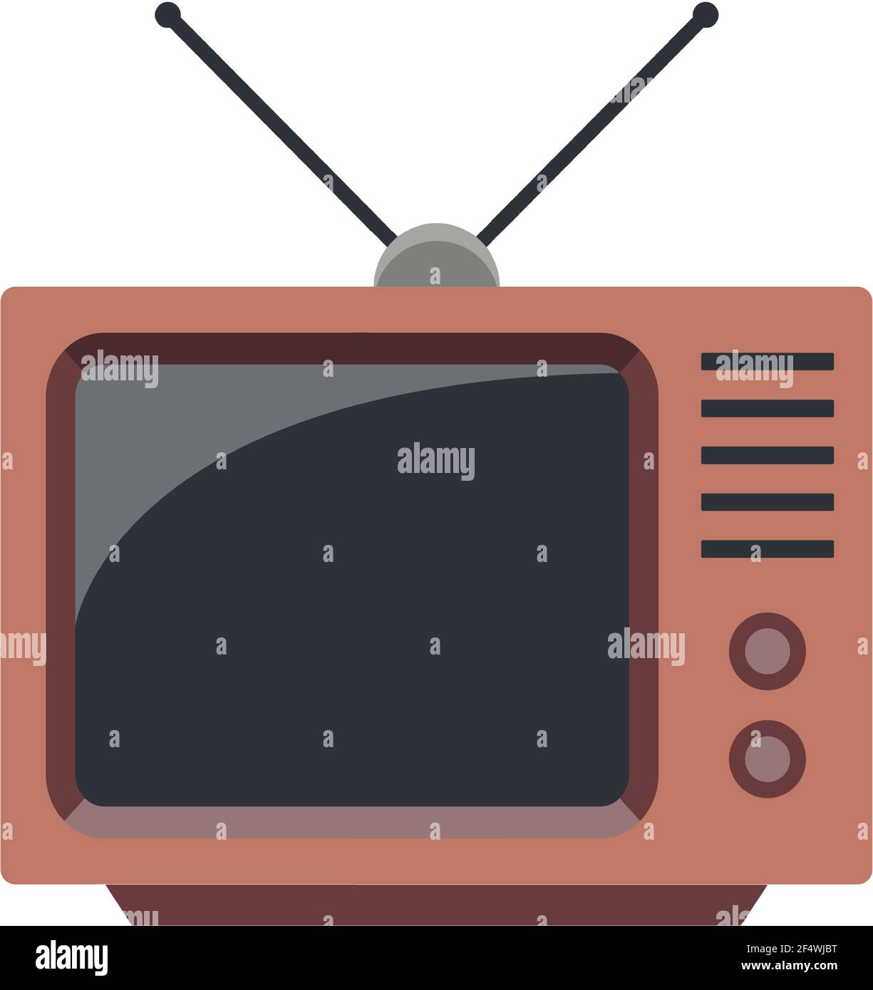 Old vintage tv set vector isolated on white background Stock Vector ...