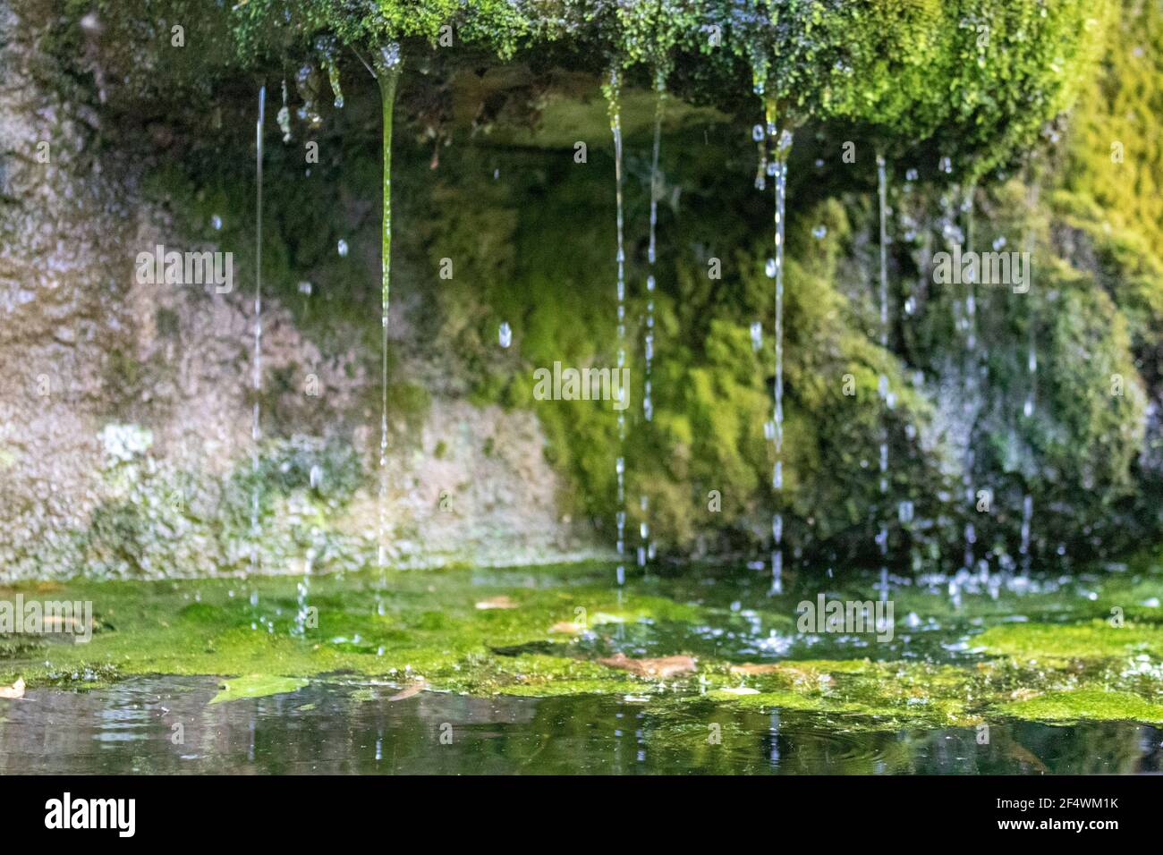 Running water in a fountain in the park Stock Photo - Alamy