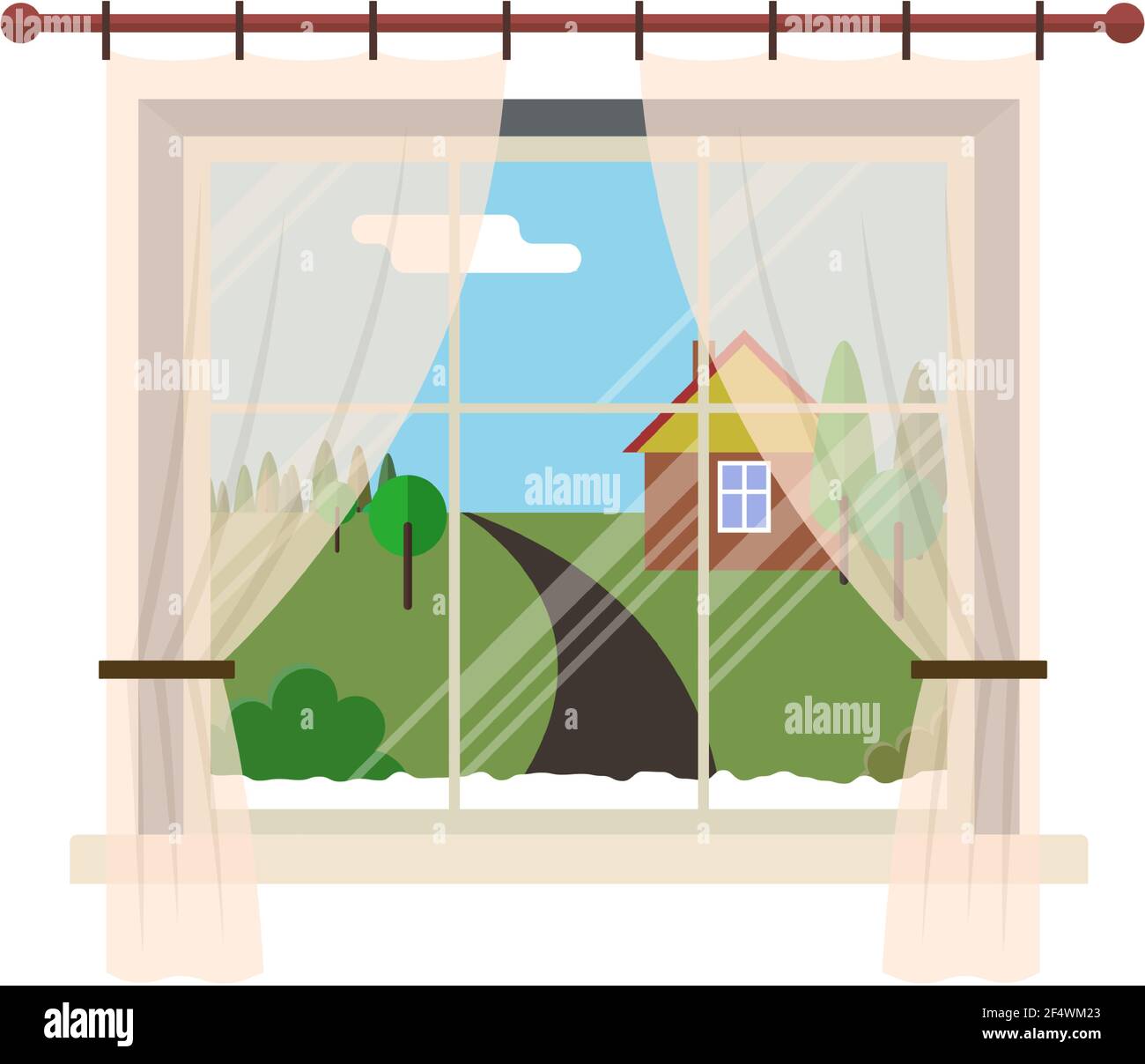 [view house from garden Stock Vector Images - Alamy