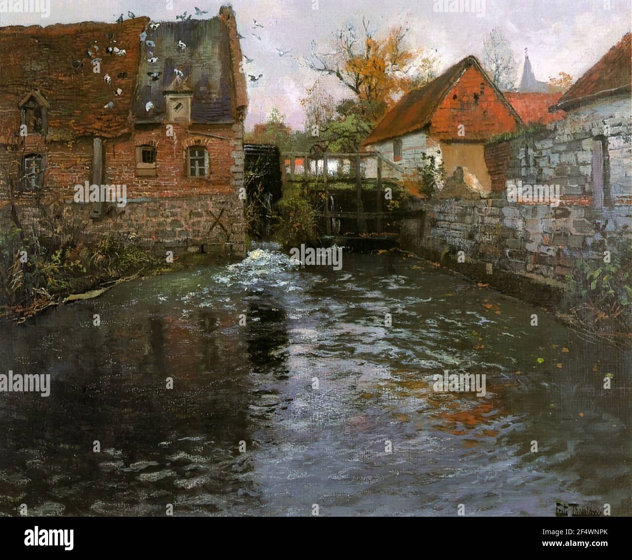 Frits Thaulow - MILL Pond Stock Photo - Alamy