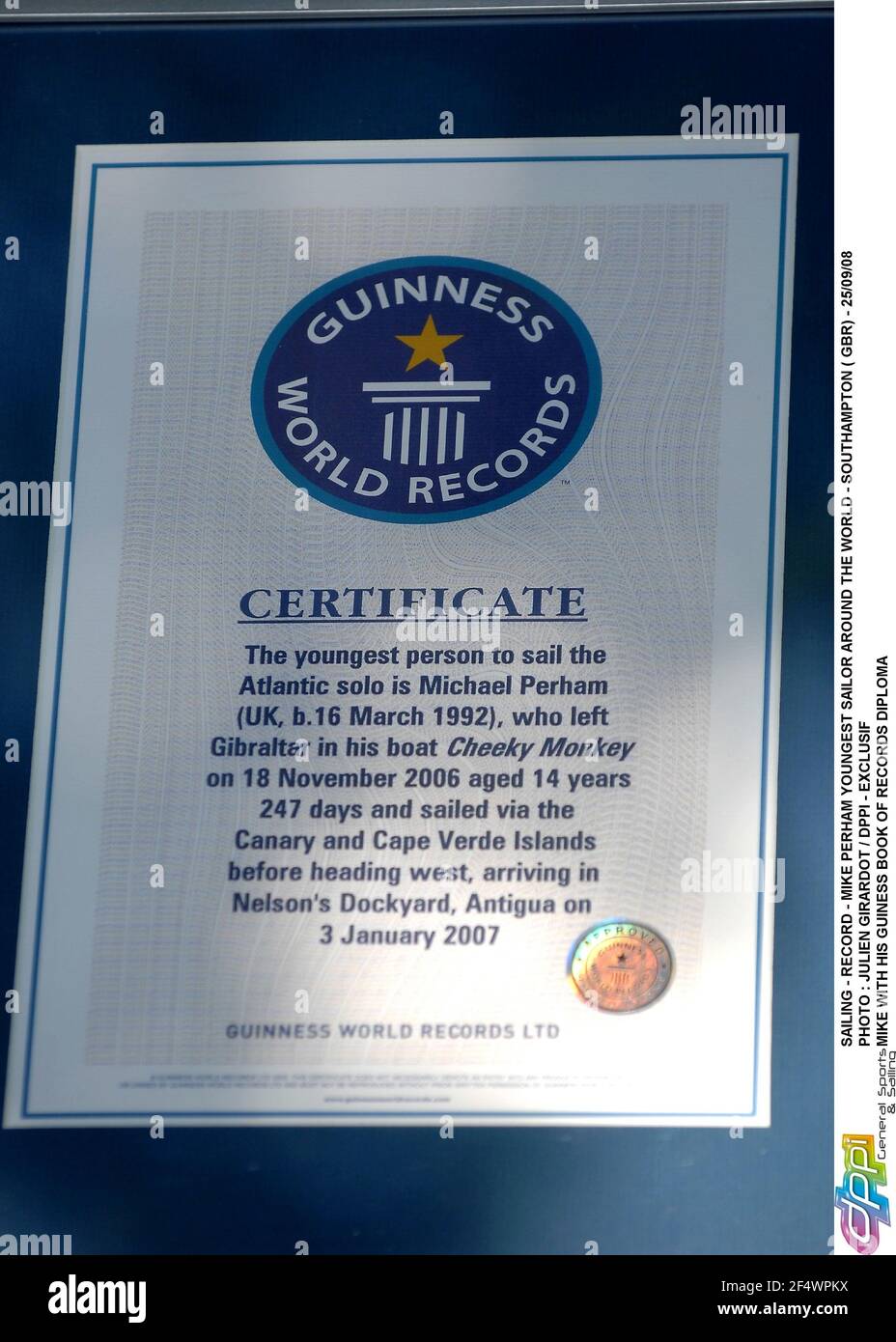 SAILING - RECORD - MIKE PERHAM YOUNGEST SAILOR AROUND THE WORLD ...