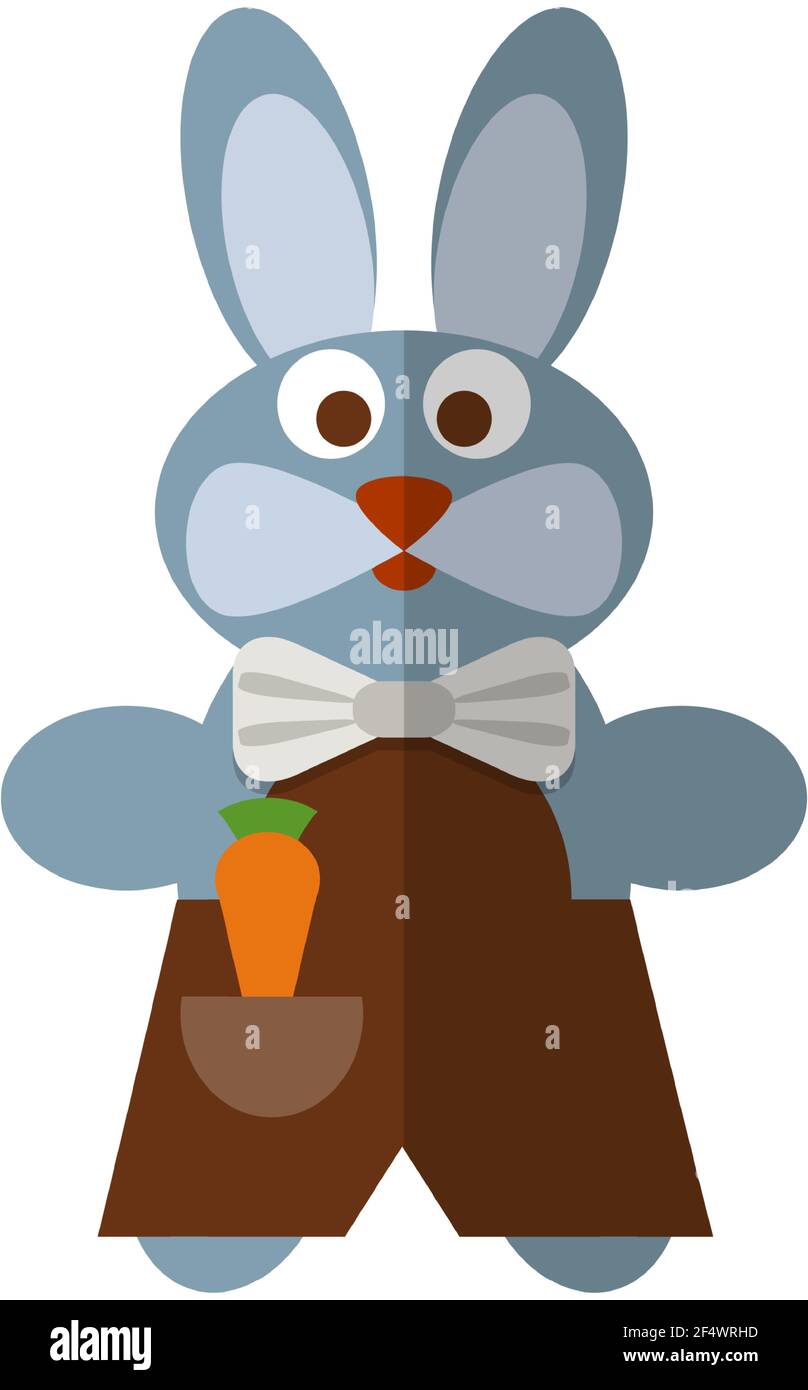 Toy hare puppet vector isolated on white background Stock Vector Image ...