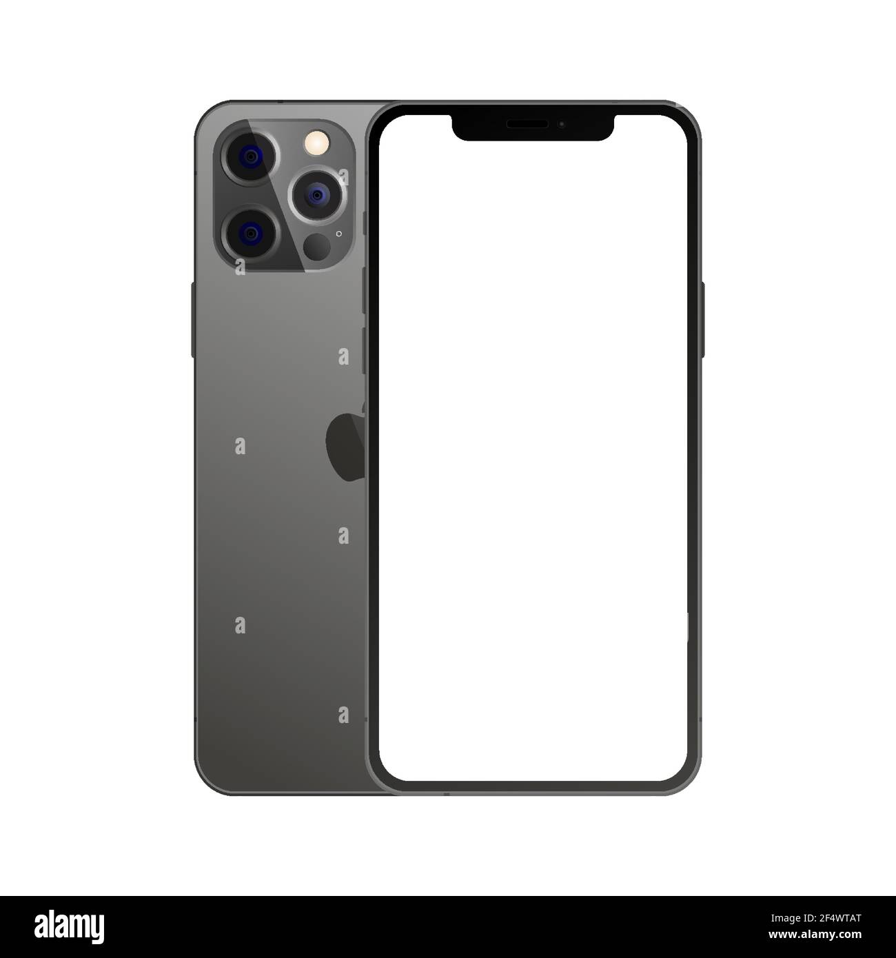 Realistic iPhone 12 pro mockup. Smartphone mockup with white screen ...