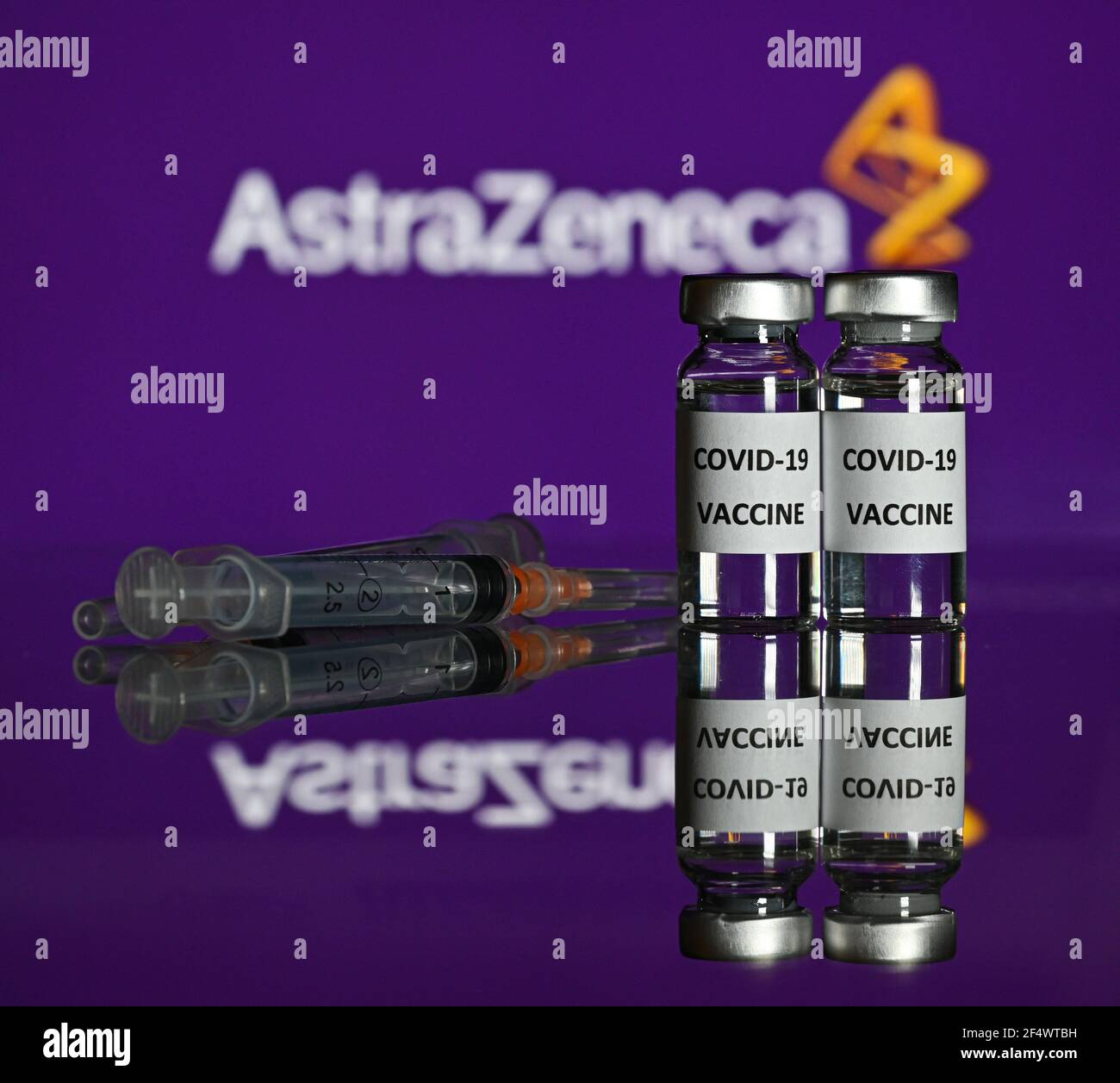 Astrazeneca logo and Covid-19 Vaccine vials. Photo Illustration ...