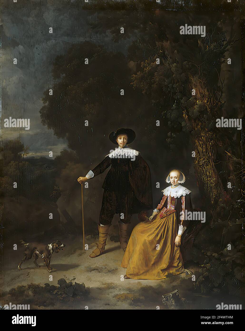 Gerrit Dou - Portrait Couple Landscape Stock Photo - Alamy