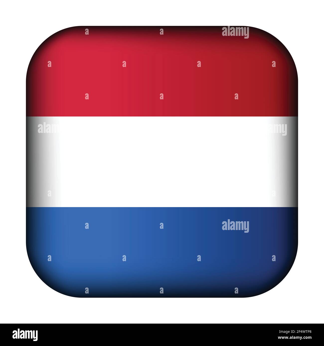 Glass light ball with flag of Netherlands. Squared template icon. Dutch ...
