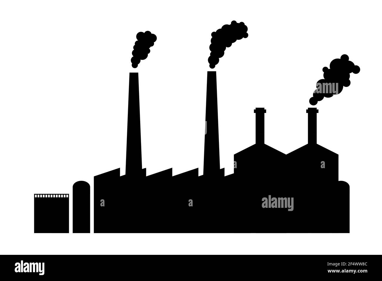 Vector factory. Industrial factory silhouette vector design. Factory ...