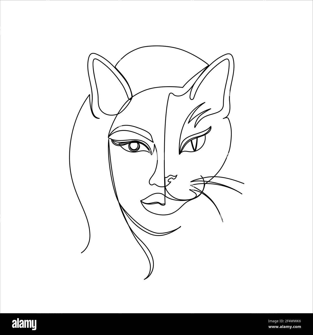 One line drawn cat Stock Vector Images - Alamy