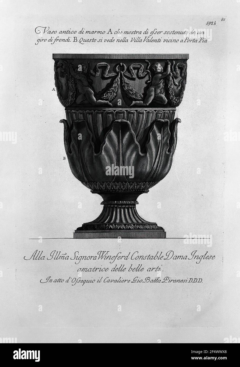 Giovanni Battista Piranesi - Antique Vase Marble VILL Valenti Port Pia ...