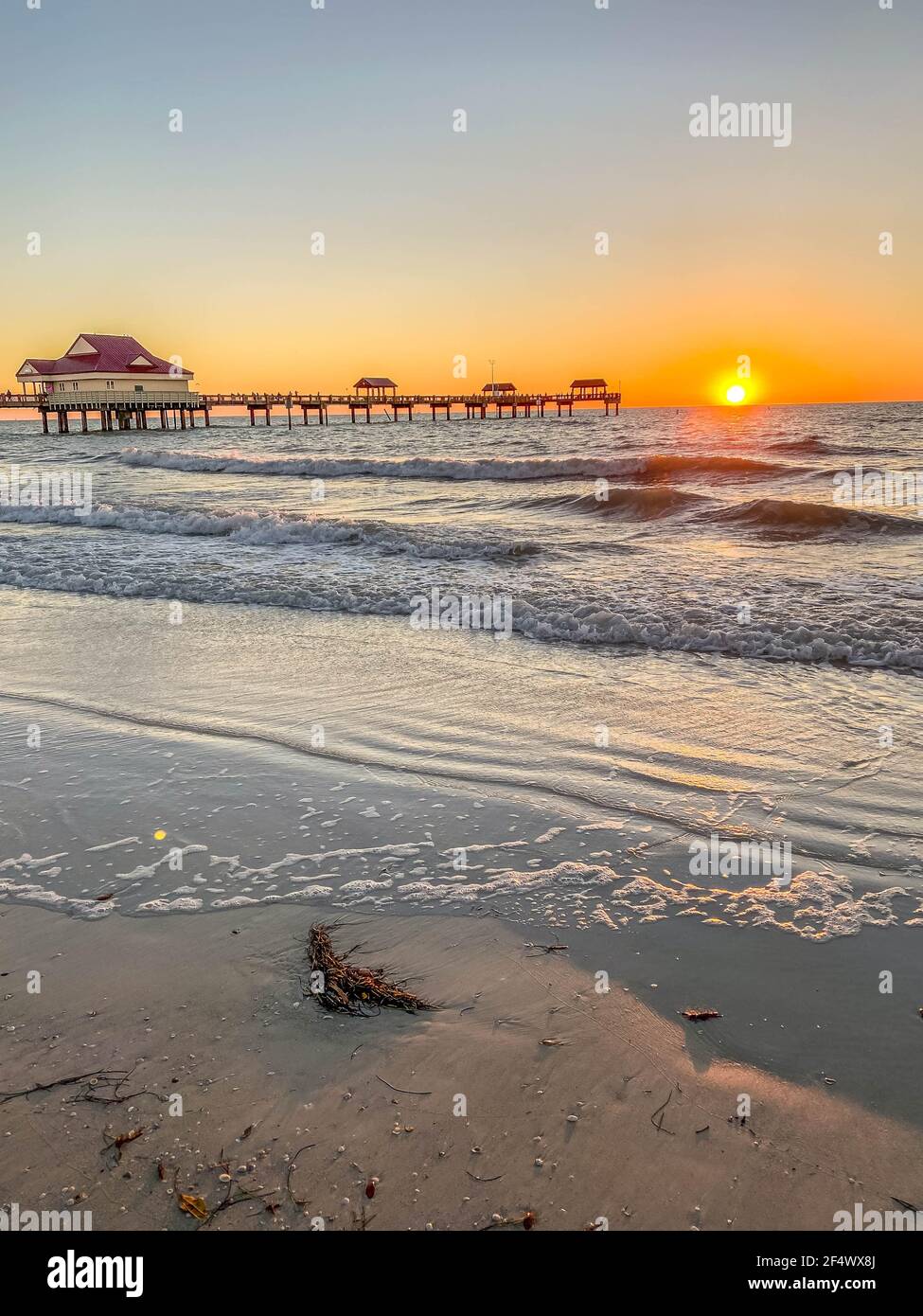 Clearwater Beach Sunset in Florida Stock Photo - Alamy