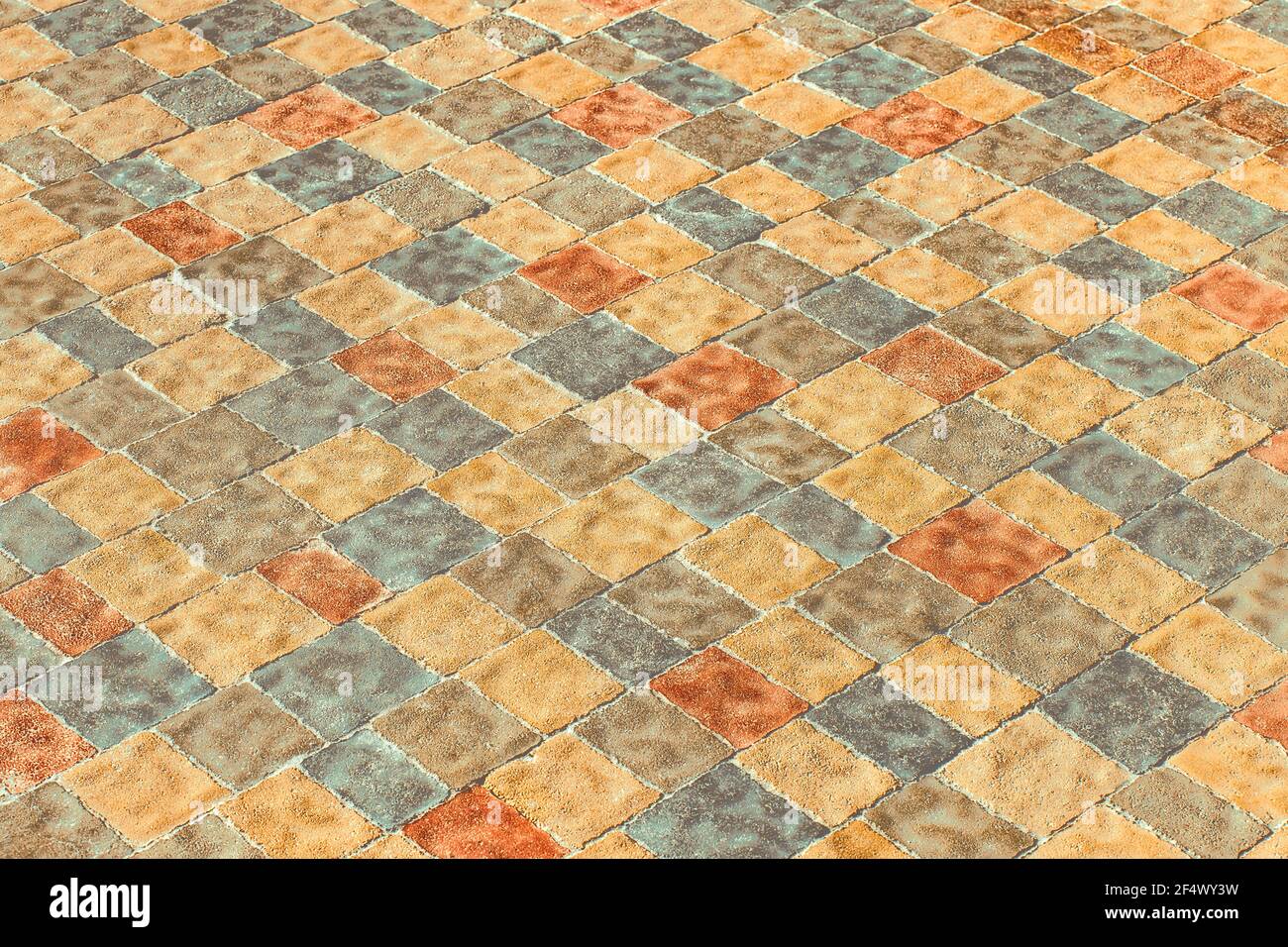 Multicolored modern paving slabs floor tile mosaic urban texture ...