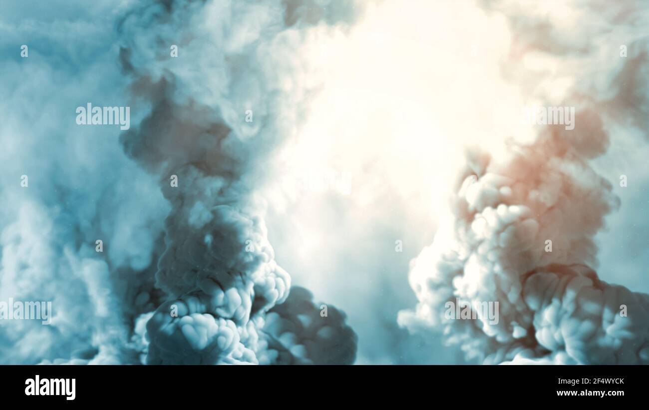 heavy colorful smoking backdrop, cg industrial 3D rendering Stock Photo ...