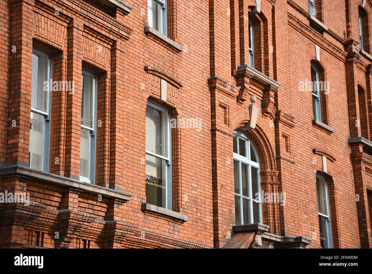 Old Victorian building brick facade in downtown Dublin, Ireland Stock ...