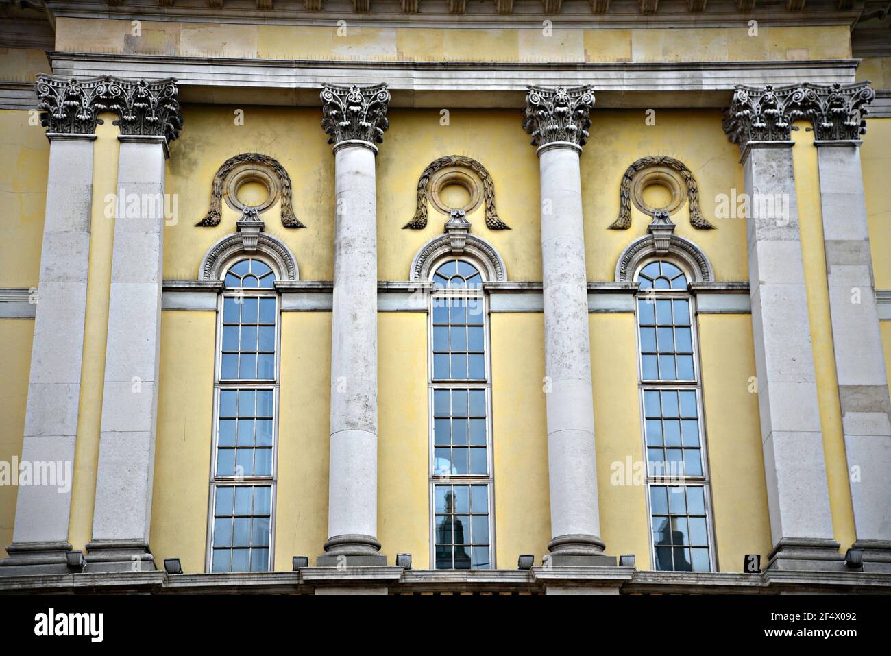 Neoclassical building facade with Corinthian order marble columns in ...