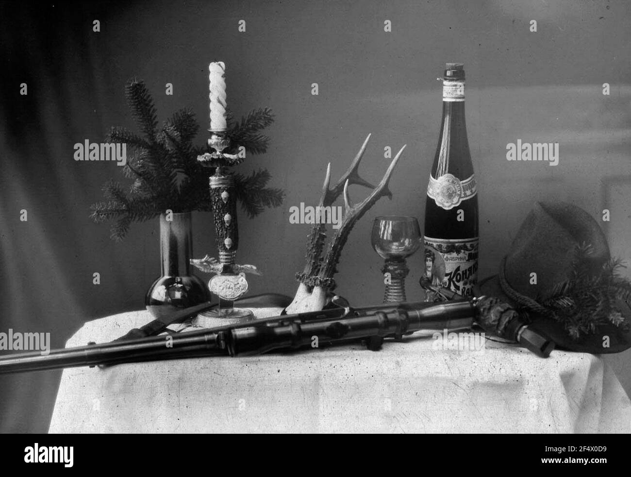 Hunting scene painting Black and White Stock Photos & Images - Alamy