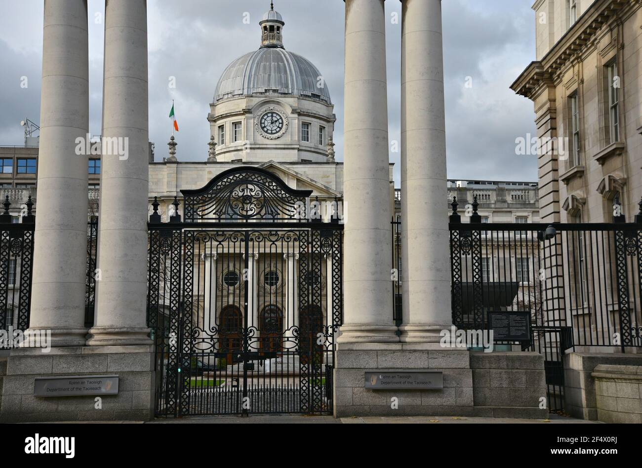 Exterior view of the Department of the Taoiseach, an Edwardian style ...