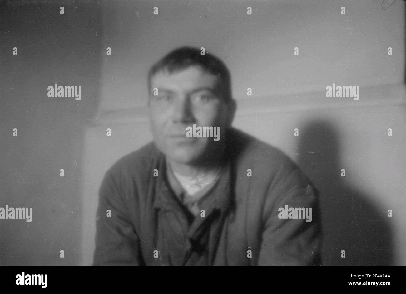 Second World War. For billeting. Soviet Union. Portrait of a man Stock ...
