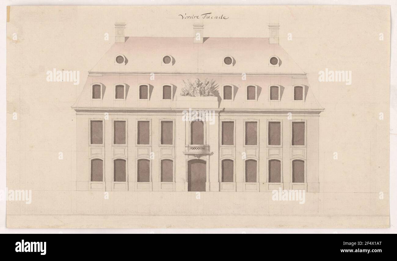 Unknown place, castle, administration building. Design, floor plan ...