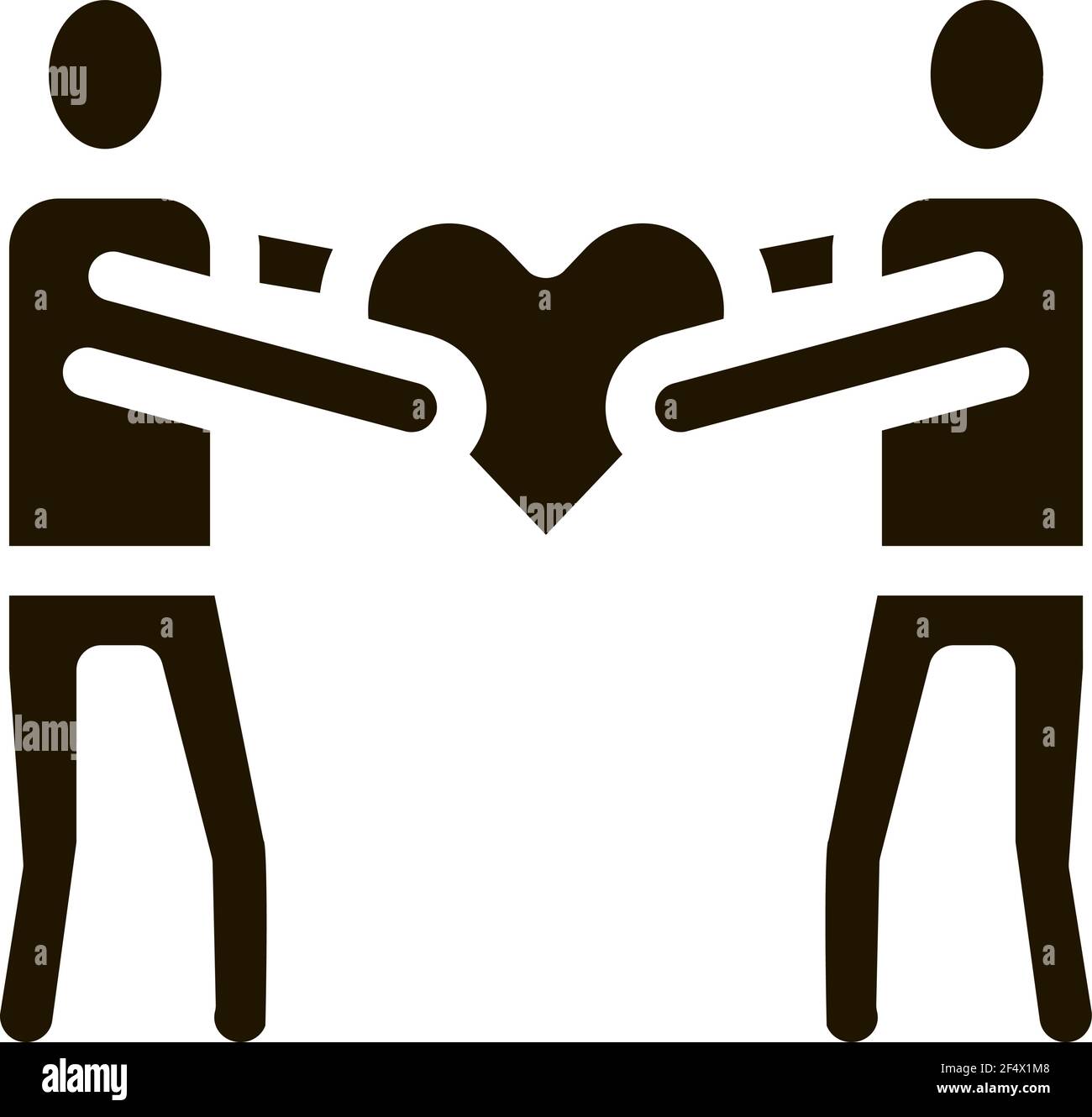 Human Share Heart Icon Vector Glyph Illustration Stock Vector Image ...