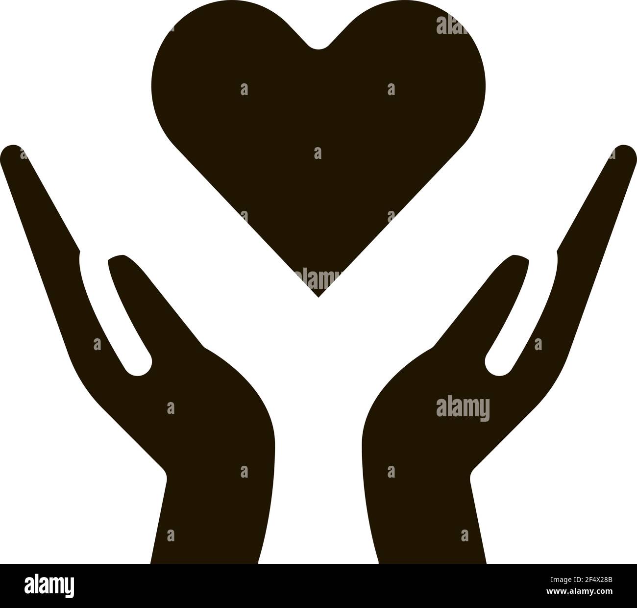 Hands Hold Heart Icon Vector Glyph Illustration Stock Vector Image ...