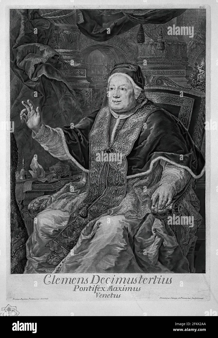 Giovanni Battista Piranesi - Portrait Pope Clement XIII Clemens ...