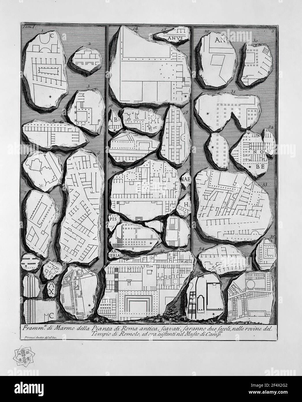 Giovanni Battista Piranesi - Roman Antiquities 1 Plate IV Map Ancient ...