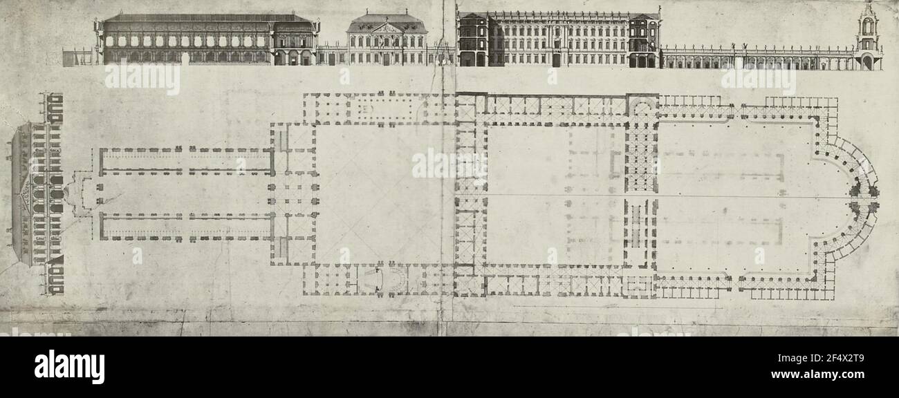 Design for the new construction of the Dresden Castle, 1st preliminary ...