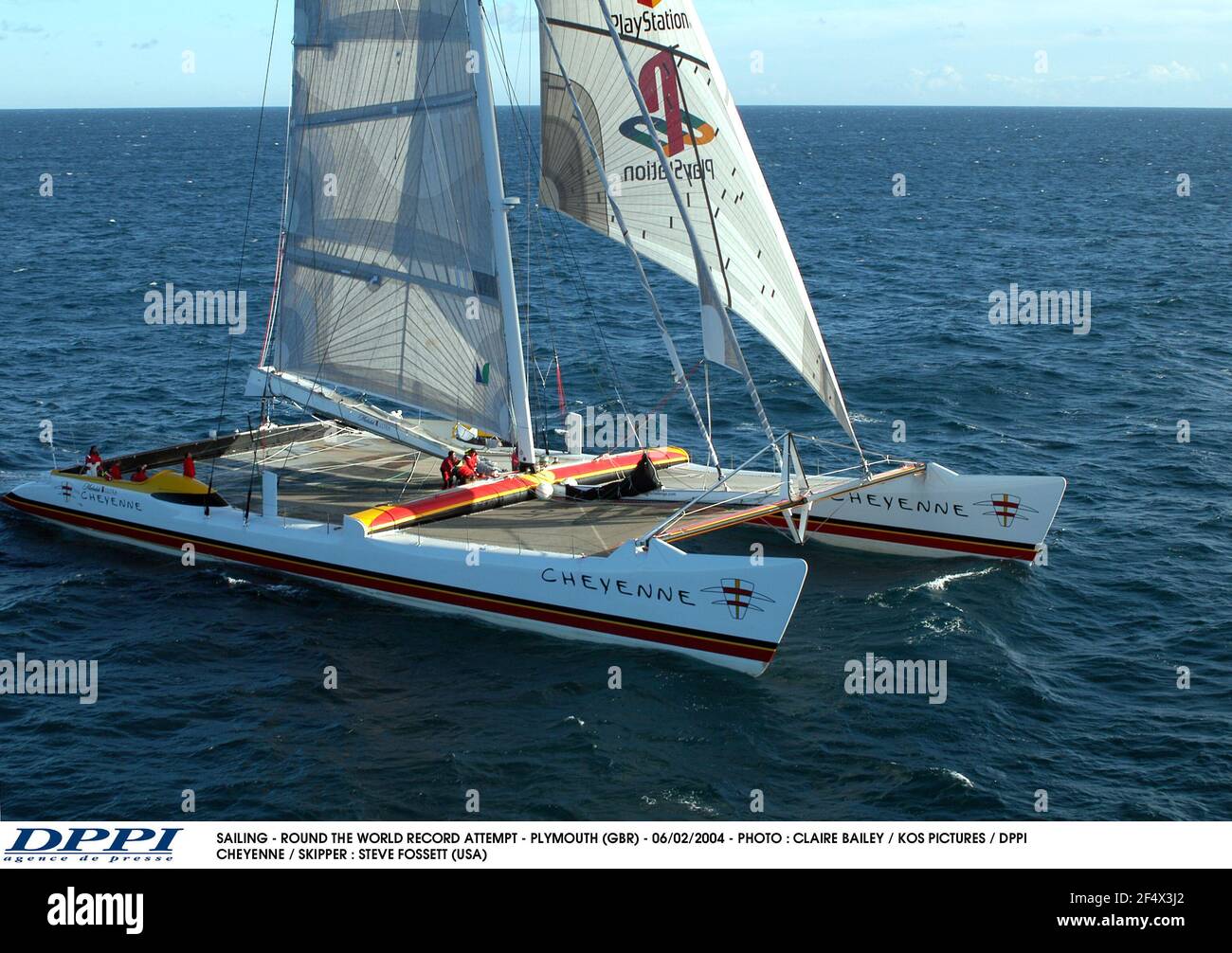 SAILING - ROUND THE WORLD RECORD ATTEMPT - PLYMOUTH (GBR) - 06/02/2004 - PHOTO : CLAIRE BAILEY ...