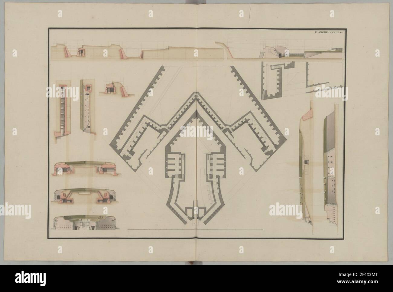 Fortress construction, ideal designs, bastionian attachment, floor ...