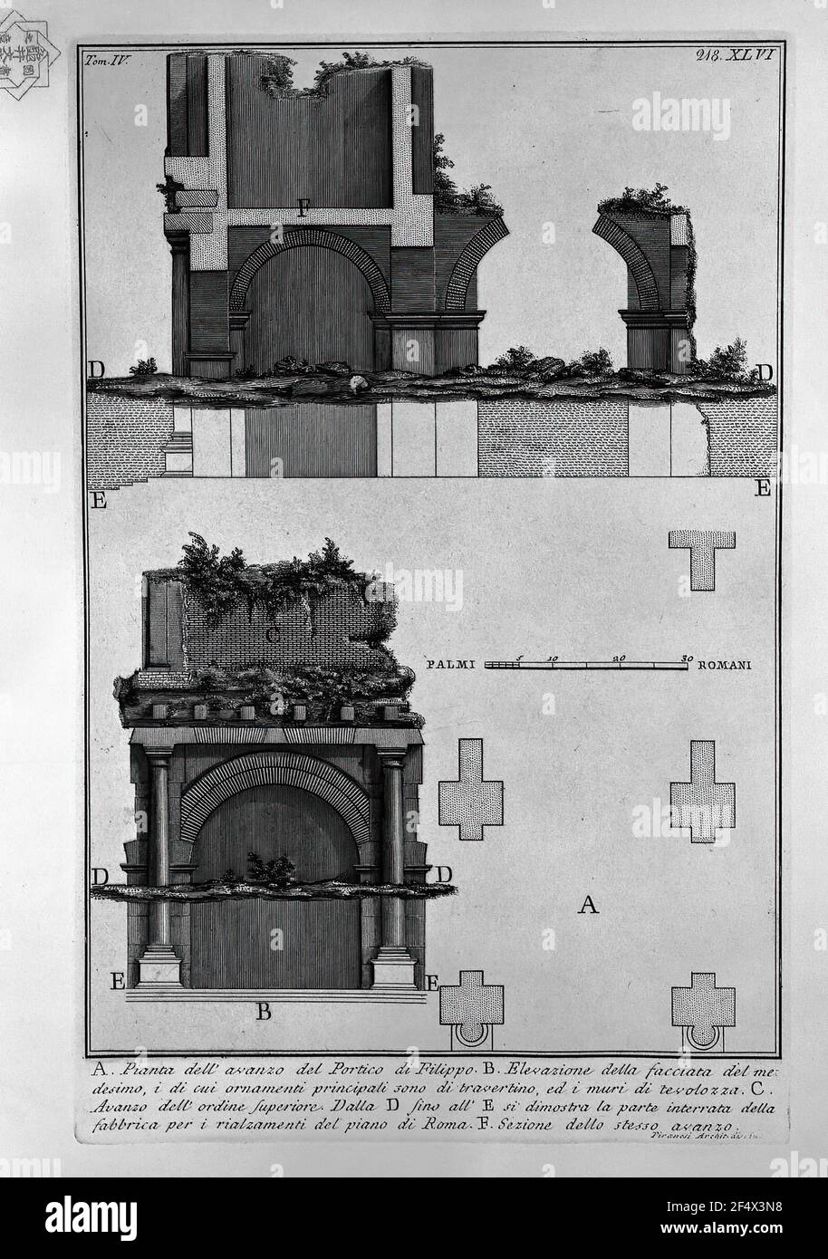 Giovanni Battista Piranesi - Roman Antiquities 4 Plate XLVI Proof ...