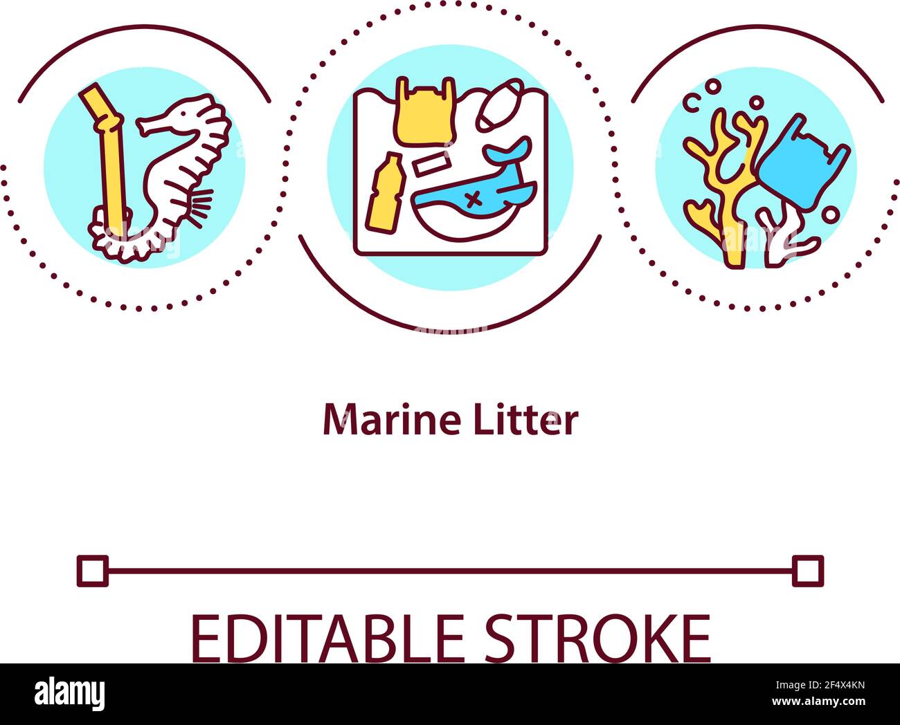 Marine litter concept icon Stock Vector Image & Art - Alamy
