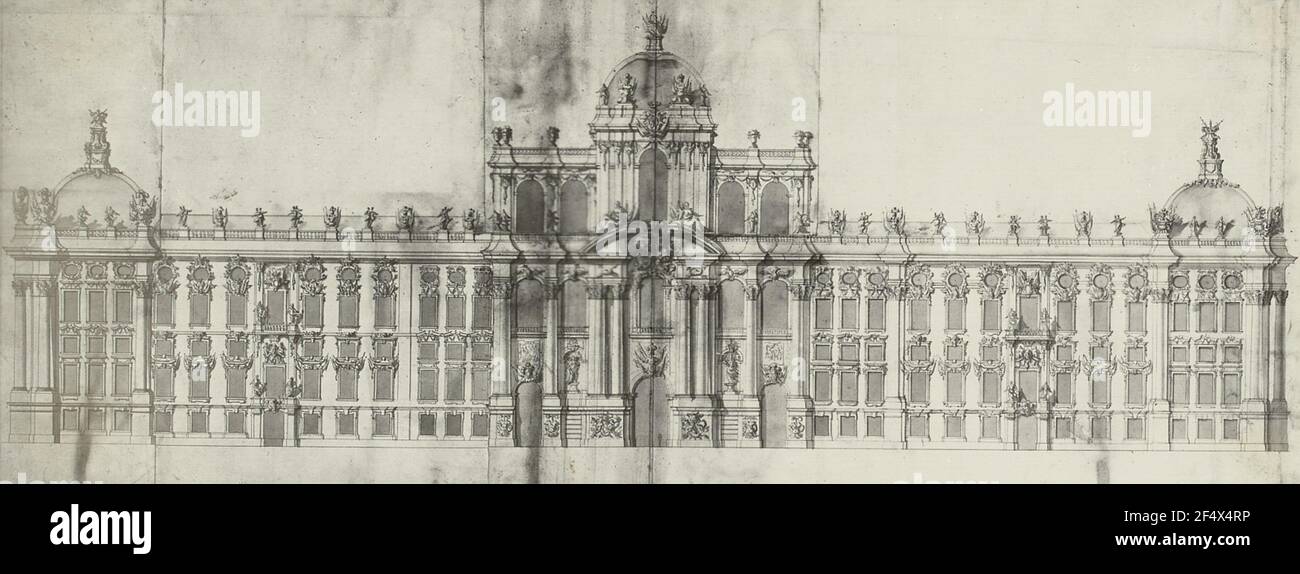 Design for the expansion of the Dresden Castle, 2. Planning: elevated ...