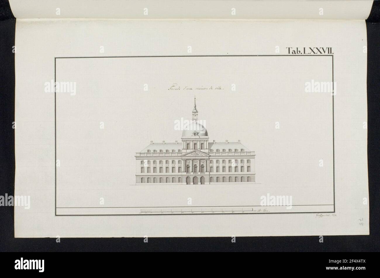 Town Hall, ideal design, main facade, elevation Stock Photo - Alamy