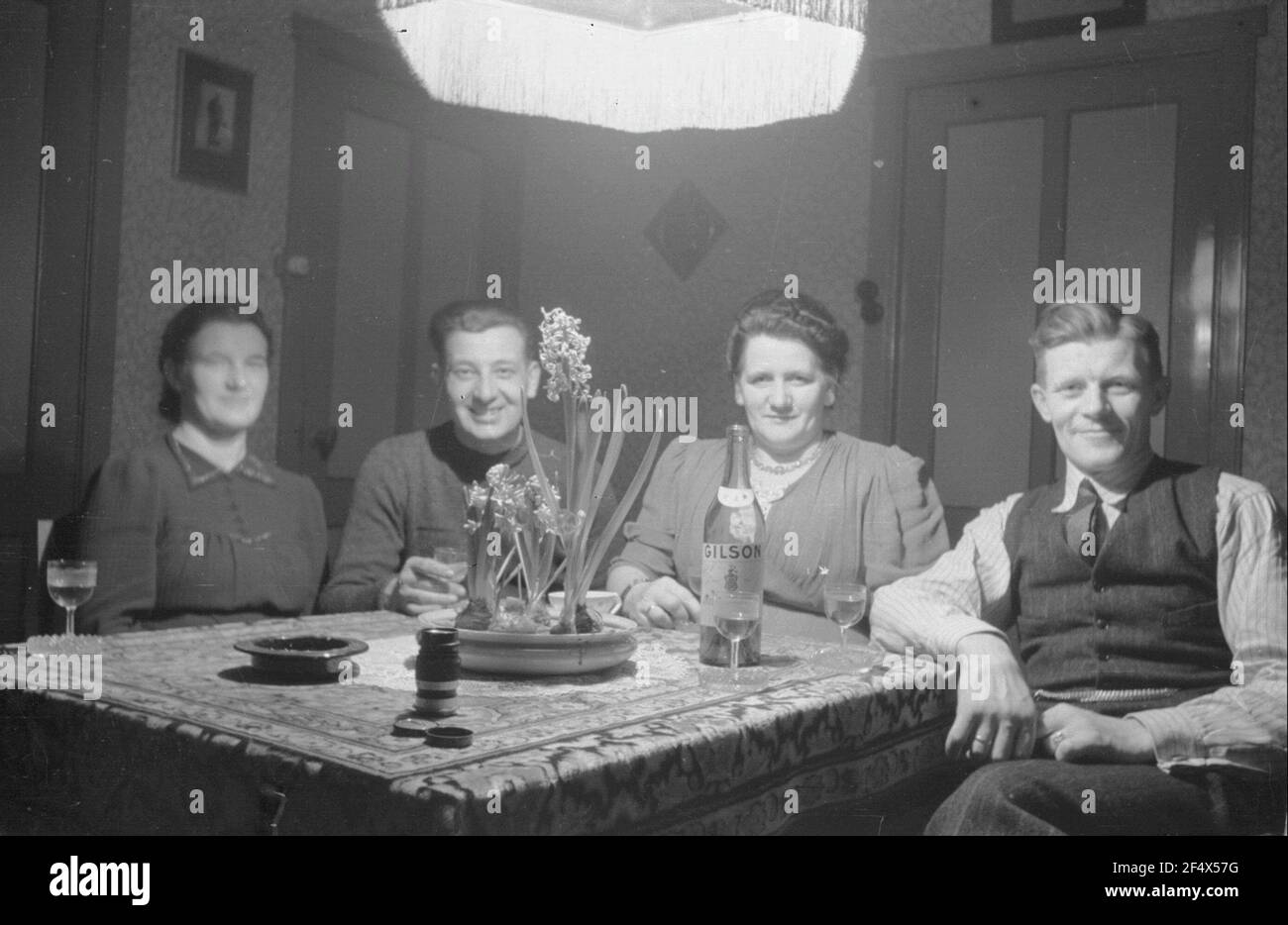 Second World War. On home leave. Probably family of the photographer ...